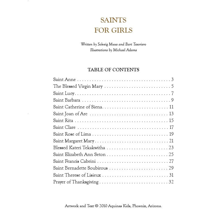 Aquinas Press Saints For Girls - 12/pk - [Wholesale]Christian Brands ...