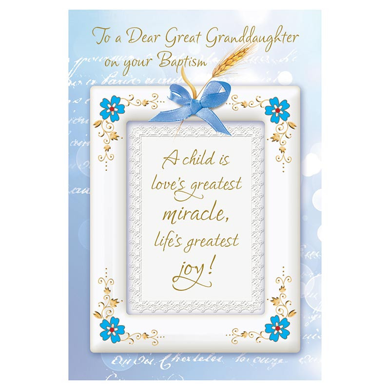 To a Dear Great Granddaughter Baptism Card - [Wholesale]Christian ...