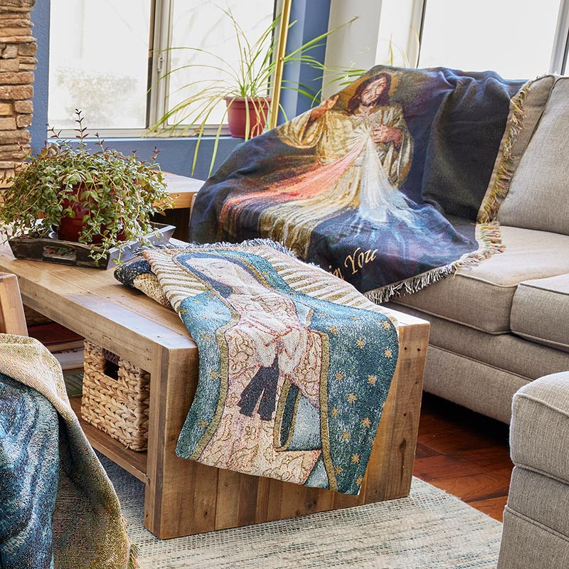 Divine Mercy Tapestry Throw Blanket - [Wholesale]Christian Brands Catholic