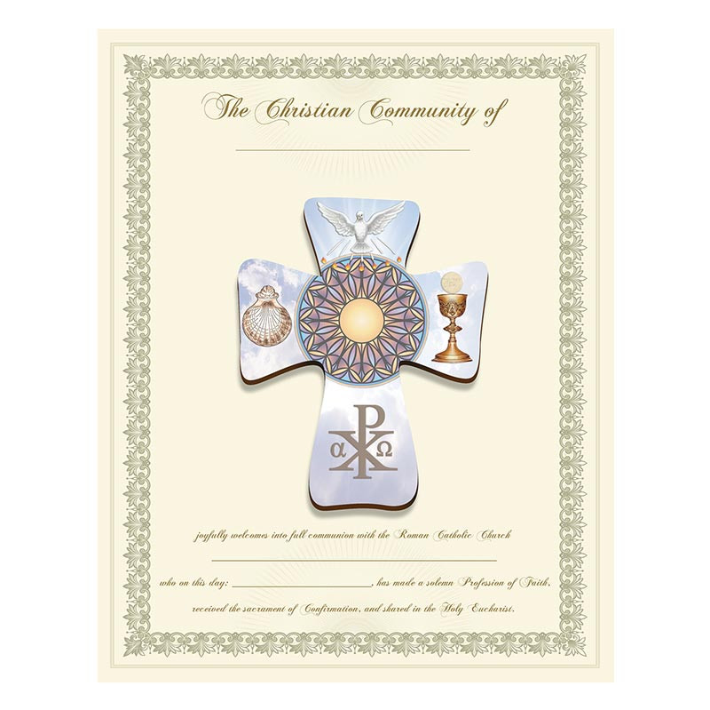 Wood Lasered Cross with Certificate - RCIA - [Wholesale]Christian ...