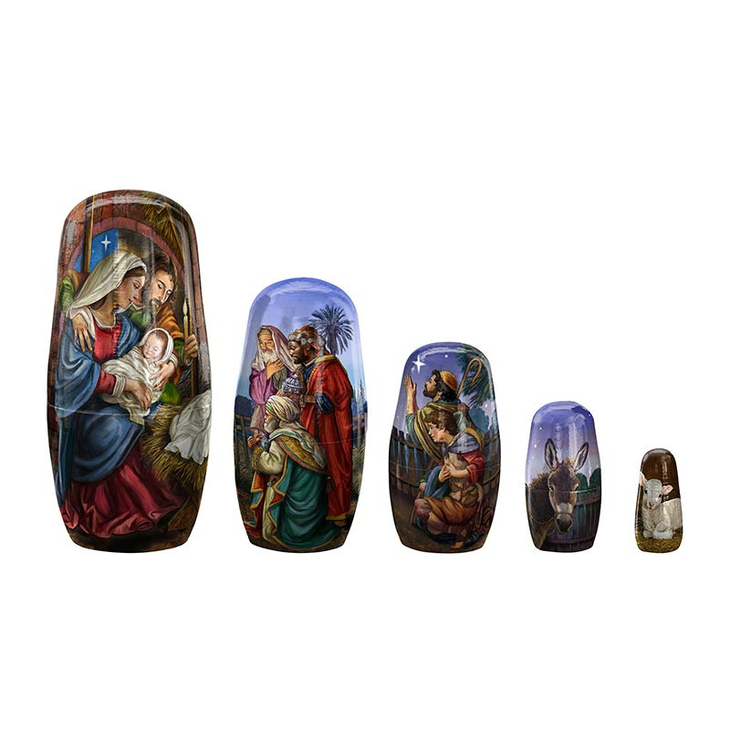 Five-Piece Nesting Nativity Set - [Wholesale]Christian Brands Catholic