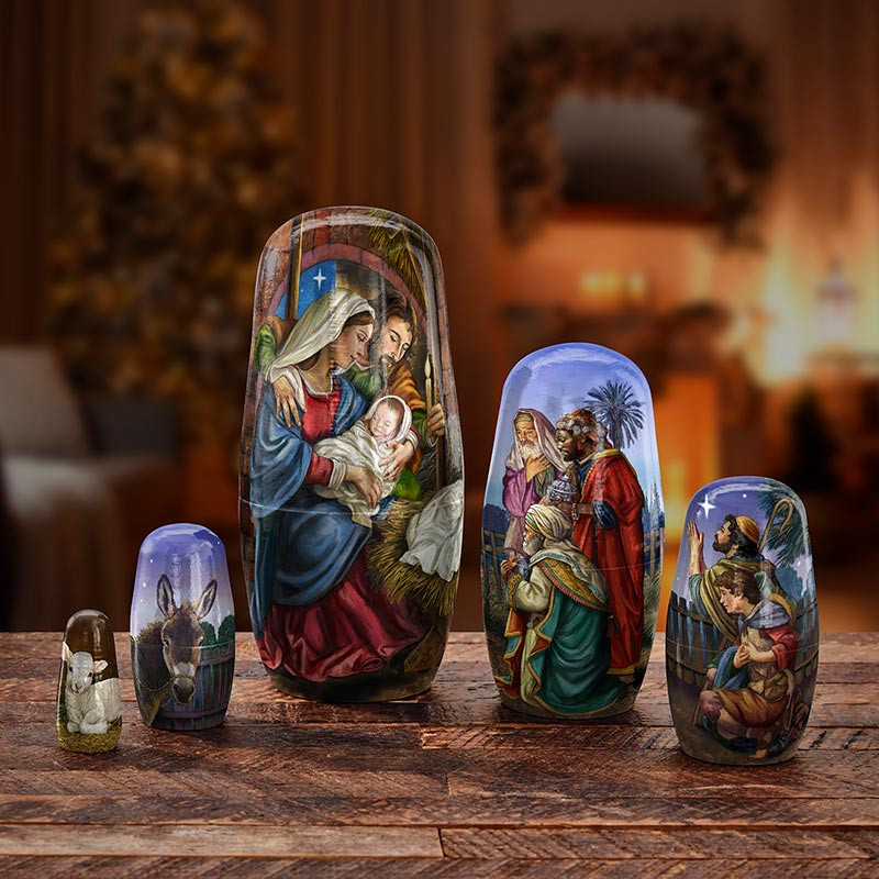 Five-Piece Nesting Nativity Set - [Wholesale]Christian Brands Catholic