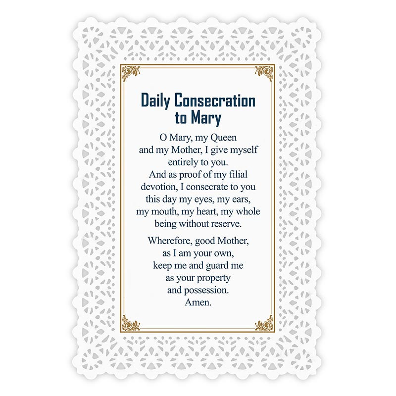 Lace Holy Card - Madonna Streets/Daily Consecration To Mary ...