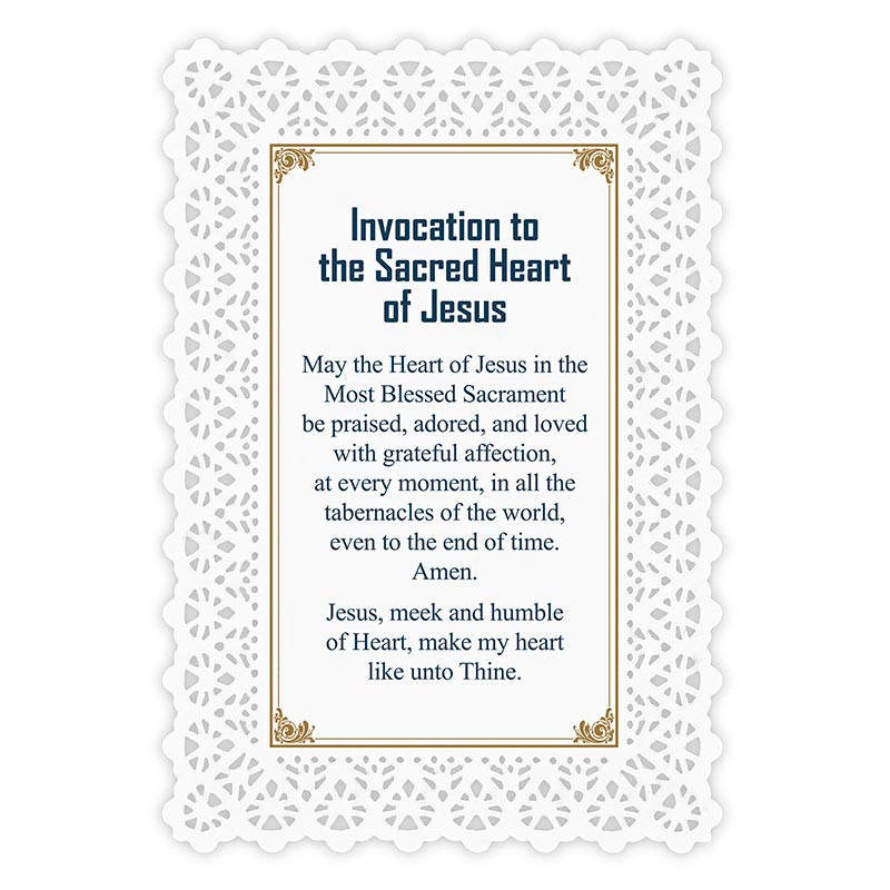 Lace Holy Card - Invocation To The Sacred Heart Of Jesus - [Wholesale ...