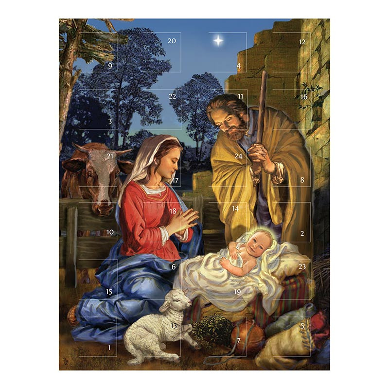 Advent Calendar Greeting Card - For Unto Us A Child Is Born ...