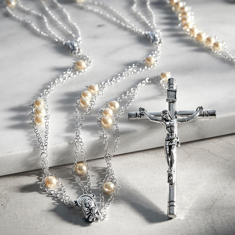 Mother of Pearl Ladder Lasso Rosary - [Wholesale]Christian Brands Catholic