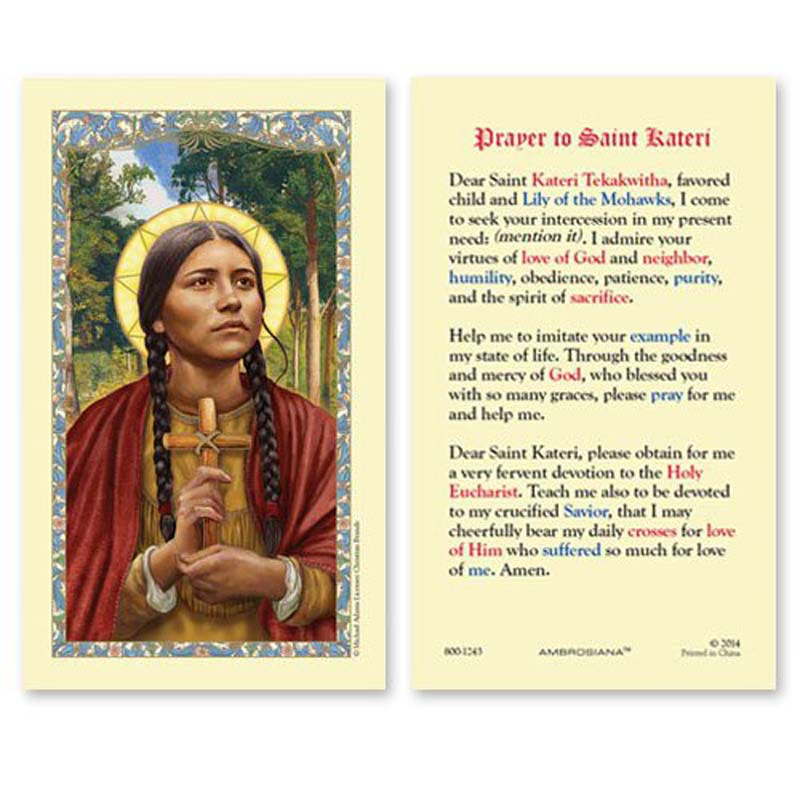 Saint Kateri Tekakwitha Prayer Laminated Holy Card - 25/pk - [Wholesale ...