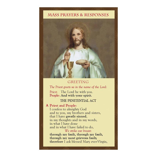 Mass Prayers and Responses Trifold Pocket Prayer Card - 24/pk ...