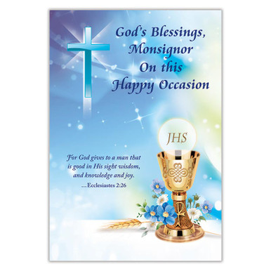God's Blessings Monsignor On This Happy Occasion Card - [Wholesale ...