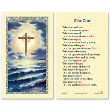 Cross on the Ocean (Take Time) Laminated Holy Card - 25/pk - [Wholesale ...