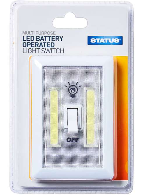 Status LED Battery Operated Light Switch