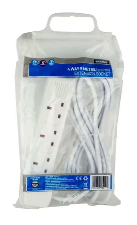 STATUS 4 GANG EXTENSION LEAD 5M 13A