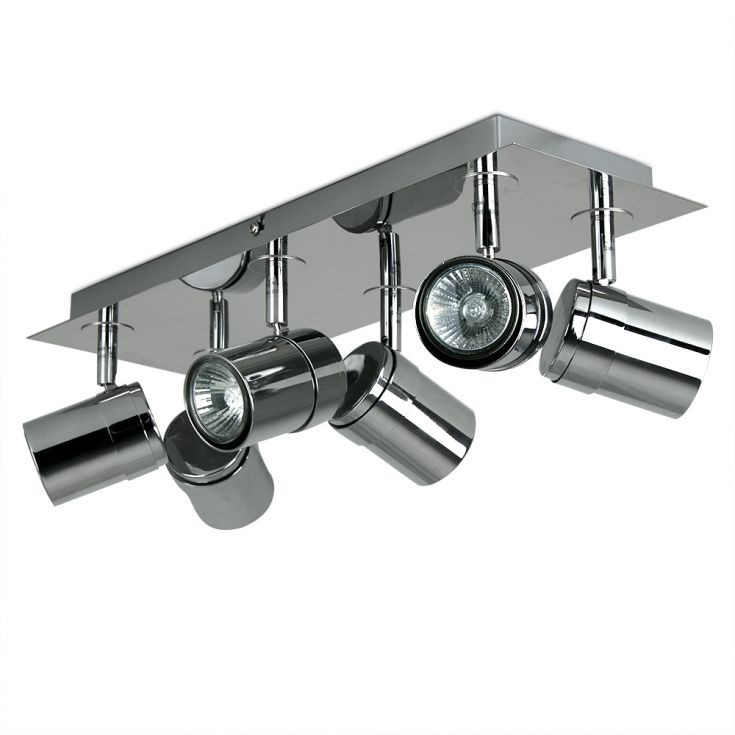 Rosie Chrome 6 Way Rectangular Plate Spotlight