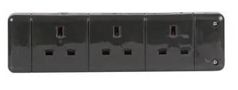 3 Way Extension Socket, Black - PELB1729