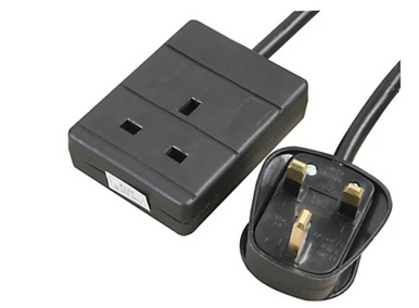 PRO ELEC - Single Socket Extension Lead, 2m Black
