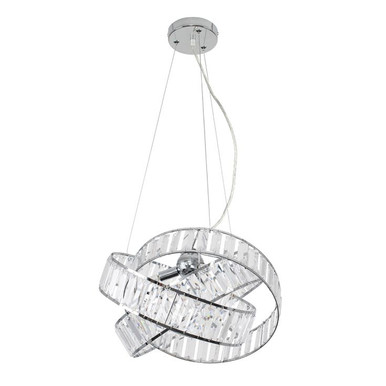 Hudson Chrome 3 Way Intertwined Rings Acrylic Ceiling Light