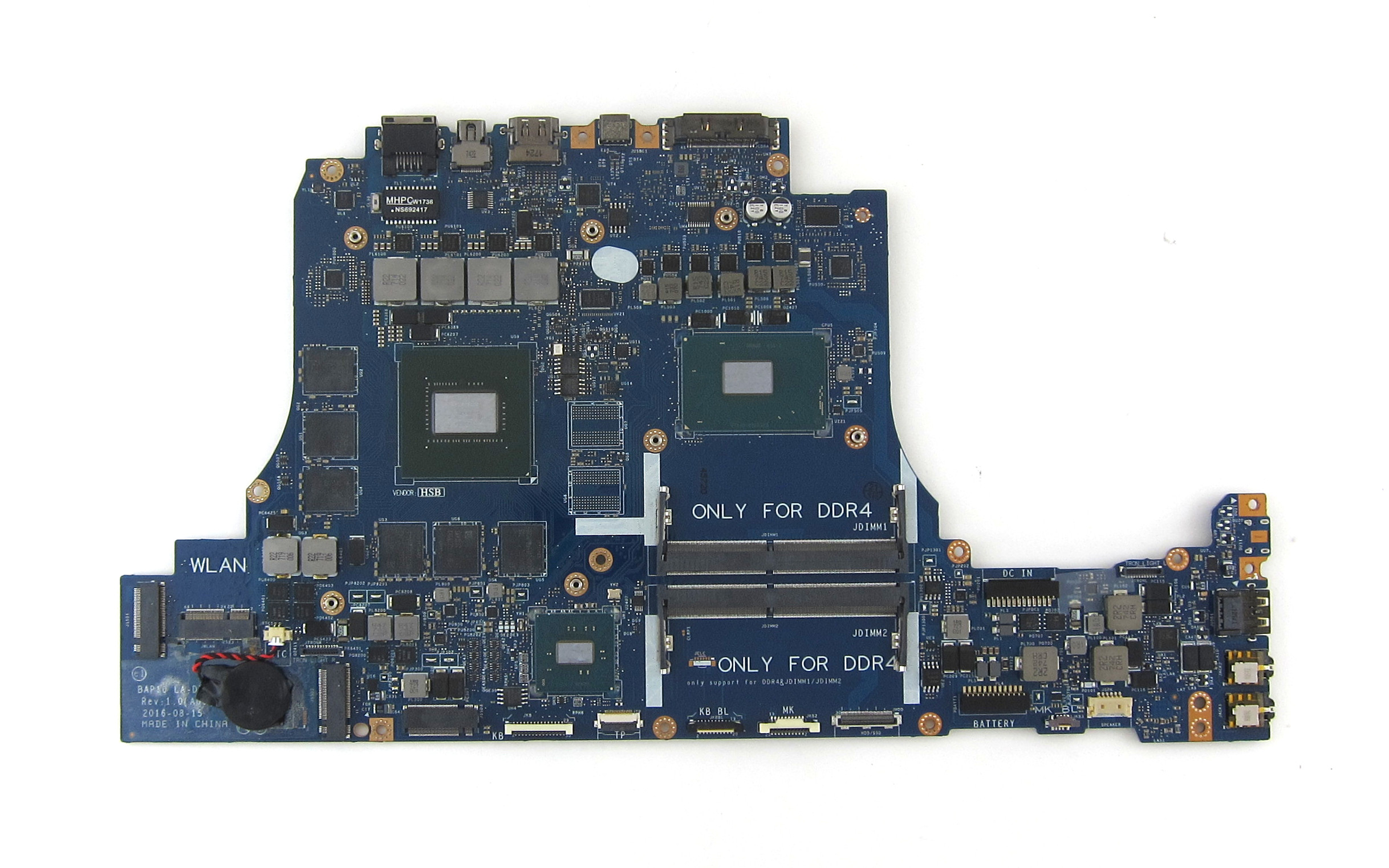 Alienware 15 R3 / 17 R4 Laptop Motherboard W/ i5-7300HQ CPU - 0DGPC