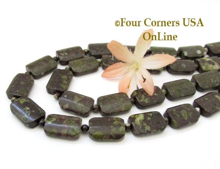 Epidote 18mm Convex Rectangle 4mm Round 16 Inch Bead Strands Closeout ...