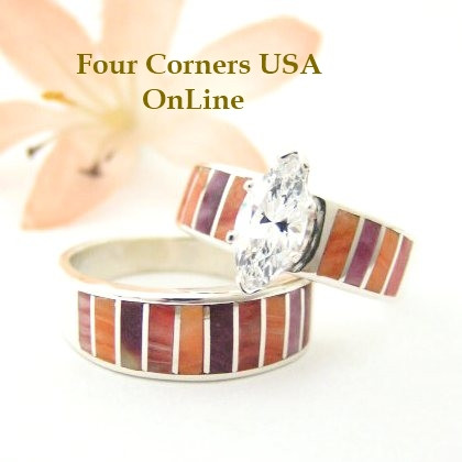 Size 7 1/2 Multi Color Spiny Oyster Shell Bridal Wedding Engagement ...