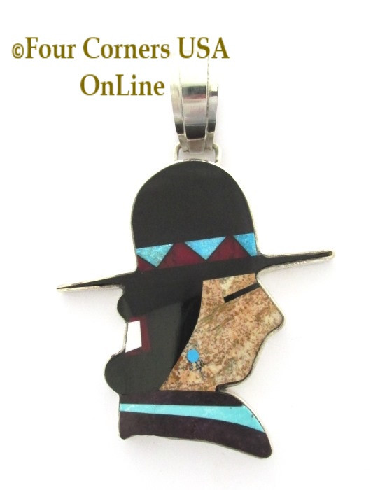 Native American Profile Inlay Pendant Navajo Artisan Calvin Desson NAP ...