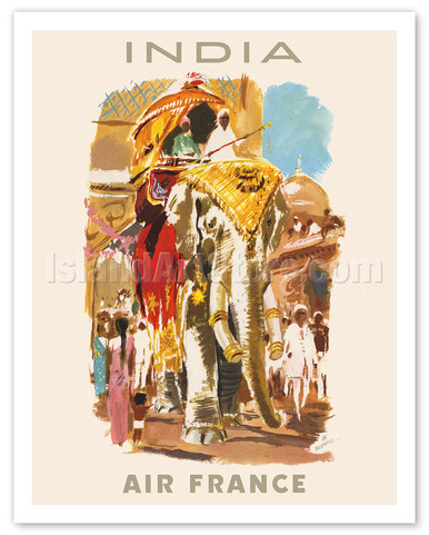 India - Elephant Carriage (Howdah) - c. 1950's - Fine Art Prints & Posters