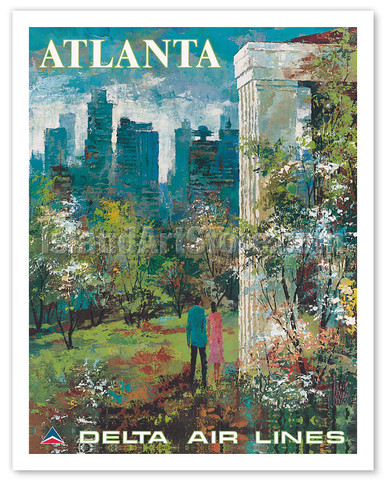 Atlanta, Georgia - Delta Air Lines - c. 1970's by Jack Laycox - Fine ...