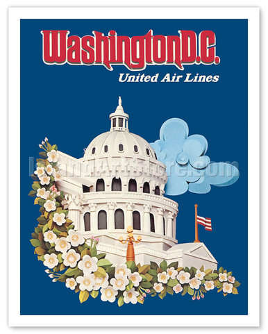 Washington, D.C. - U.S. Capitol Building - United Air Lines - c. 1973 ...
