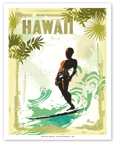 Hawaii - Surfer On Wave - Soul Arch - Fine Art Prints & Posters