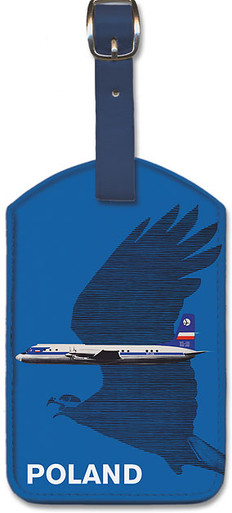 Crane in Flight - Polish Airlines LOT - Leatherette Luggage Tag