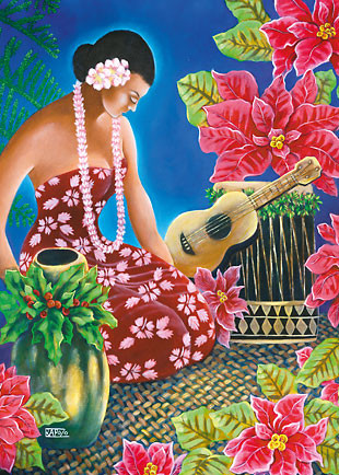 Holiday Hula - Holiday Greeting Card