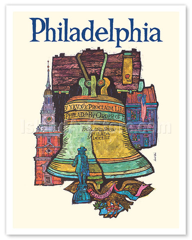 Philadelphia - Liberty Bell at Independence Hall - c. 1960's by David ...