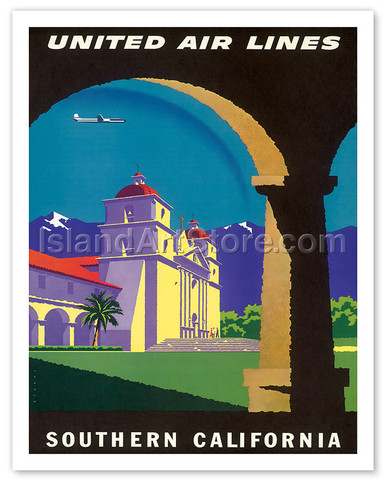 United Airlines - Southern California Mission by Joseph Binder - Fine ...
