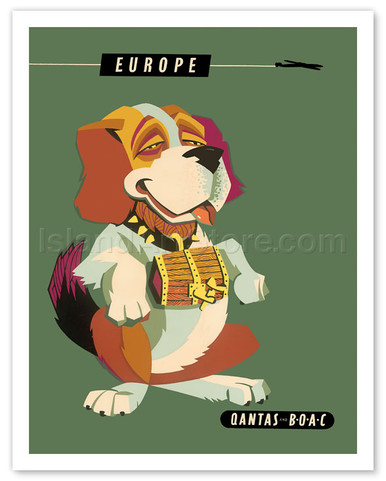 Europe - Saint Bernard Dog - Qantas Empire Airways (QEA) - BOAC - Fine ...