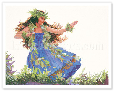 Blue Hula (Ka Hula Uliuli) - Hawaiian Dancer - Fine Art Prints & Posters