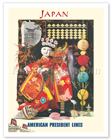 Japan - S. S. President Wilson - American President Lines - c. 1963 ...