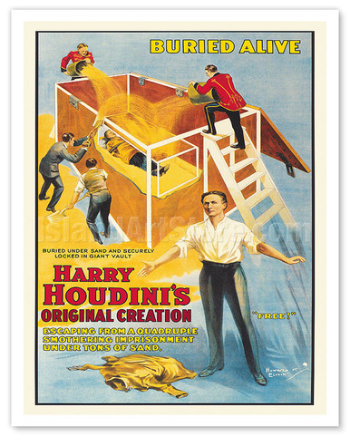Harry Houdini’s Buried Alive Escape - c. 1914 - Vintage Magic - Fine ...