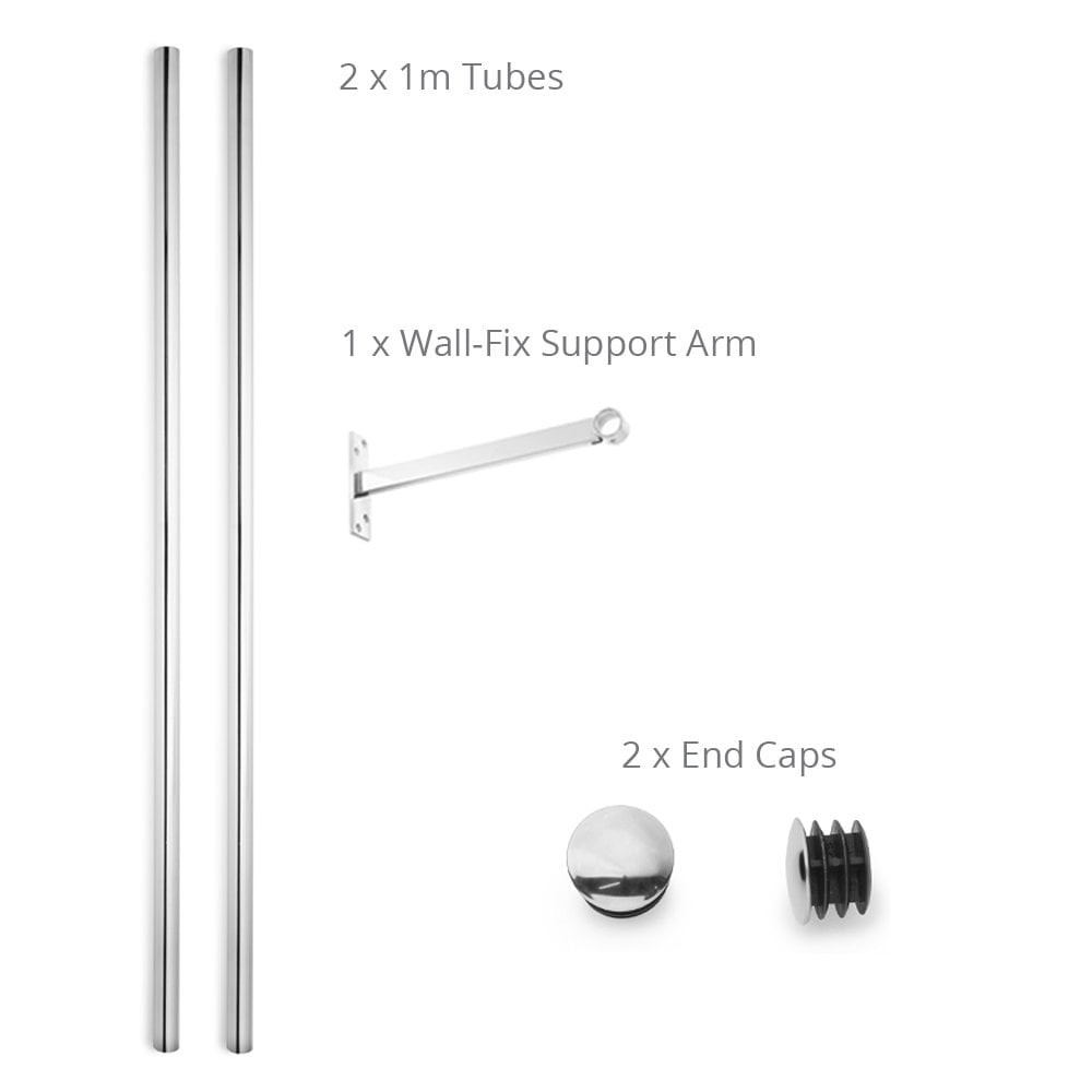 2m Chrome Steel Tube Hanging Rail Bar