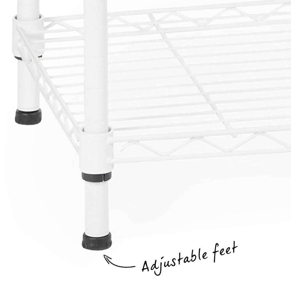 White Light-Duty Wire Shelving Unit - 5 Shelves