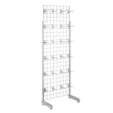 6 ft Single-Sided Grid Mesh Display Bundle with 24 x Eurohooks