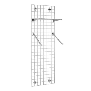 6ft Gridwall Mesh Panel with 1 Shelf and 2 Sloping Arms