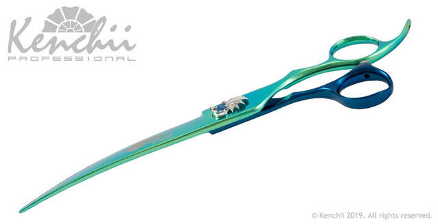 Kenchii Peacock Curved Shear, 8" | Groomer's Choice