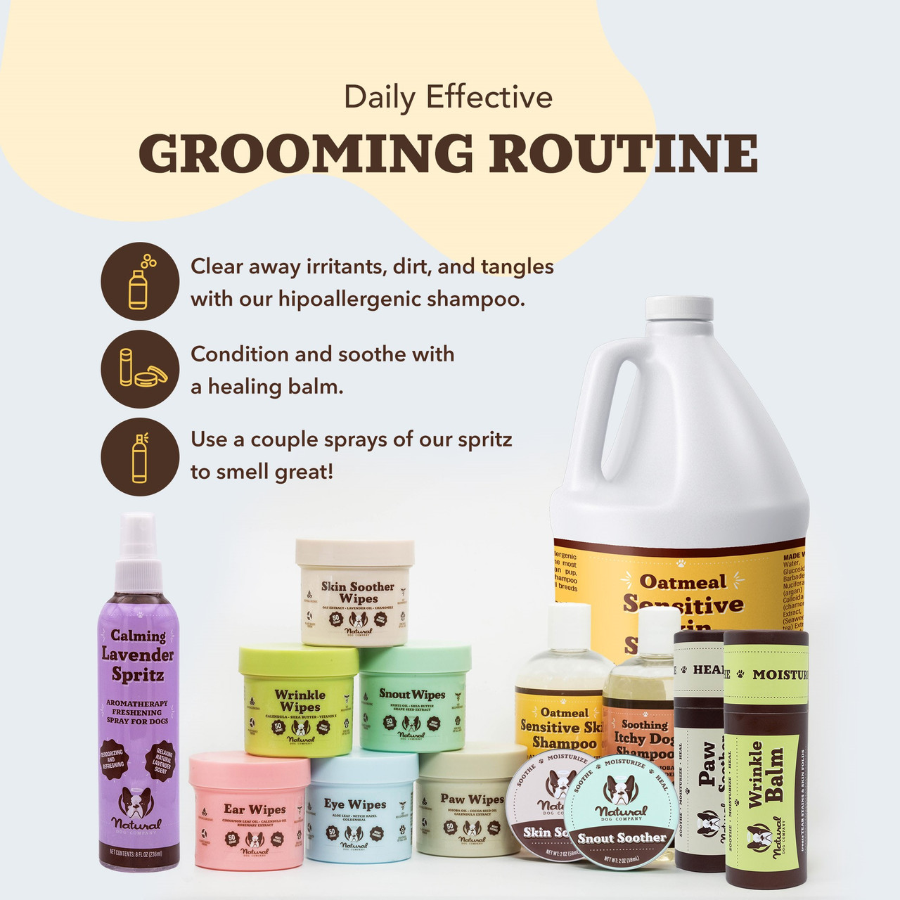Natural Dog Company Oatmeal Sensitive Skin Shampoo Gallon | Groomer's ...