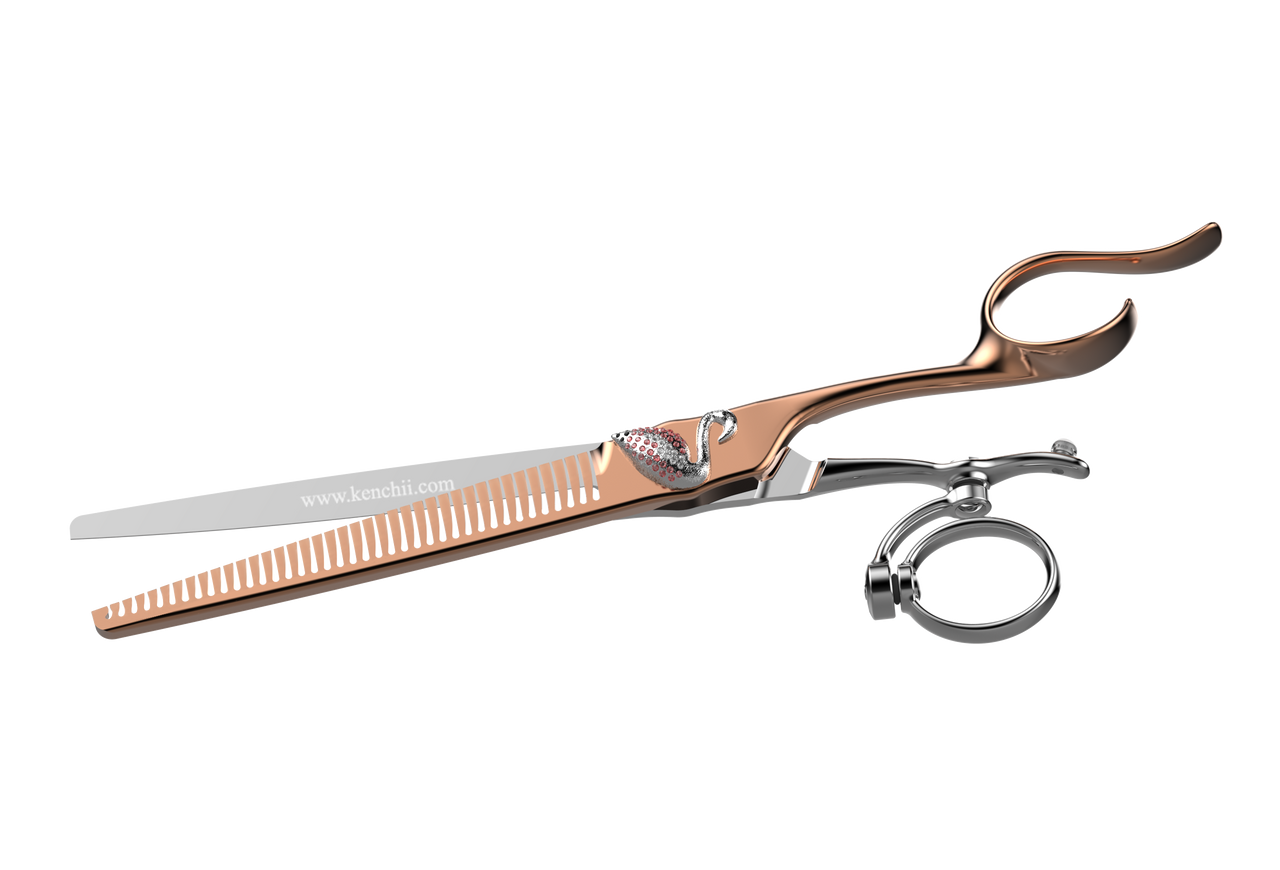 Kenchii Flamingo 39 Tooth Thinner Swivel Shear | Groomer's Choice