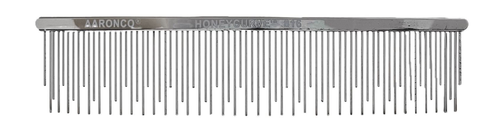 Aaronco 7" HoneyCurve Curved Comb with Staggered Pins | Groomer's Choice