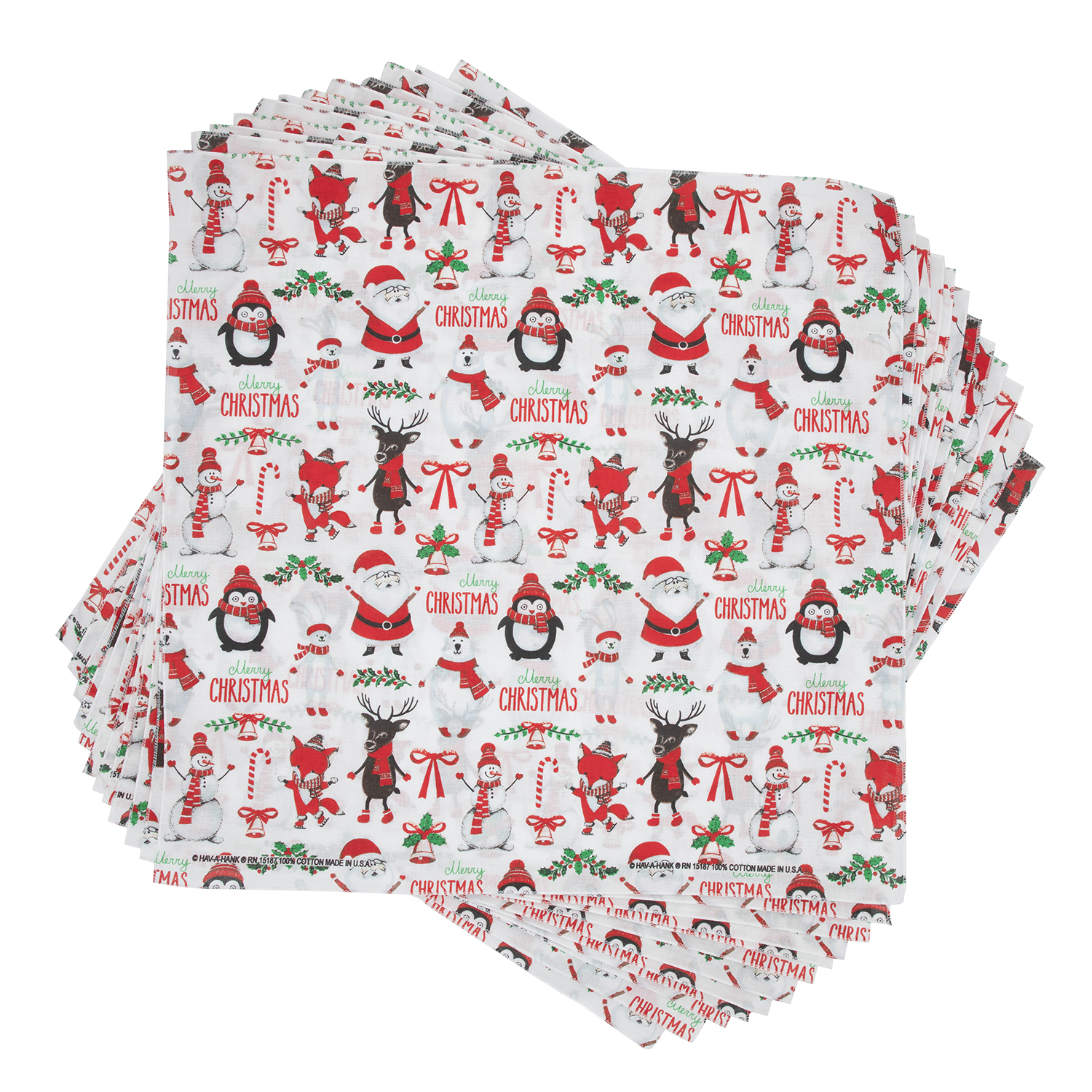 Bandana Patriotic Check, 12 Pack