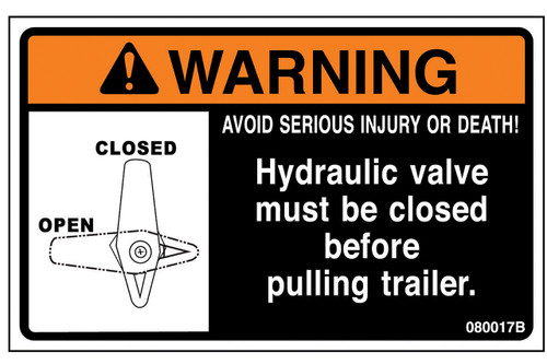 Label, Warning Hydraulic Va - LoadTrailParts.com