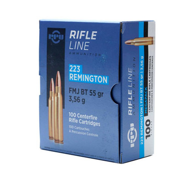 PPU Rifle Line .223 Rem 55 Grain FMJ BT Box/100