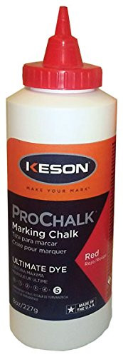 Keson 8R ProChalk Semi-Permanent Marking Chalk - Level 3 Red 8-Ounce