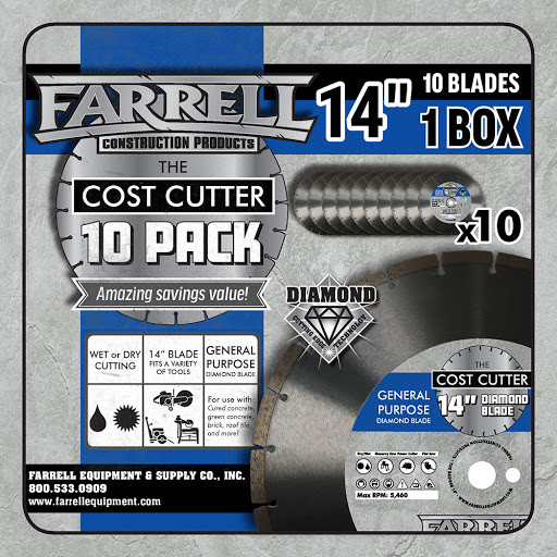 Farrell Equipment 594076601 10-Pack 14" Cost-Cutter Diamond Blades