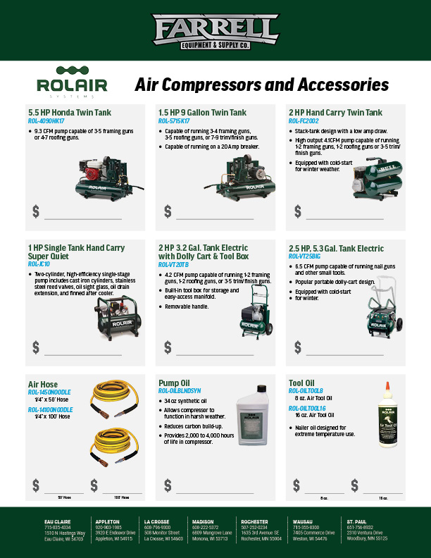Compressors and Pneumatic Tools